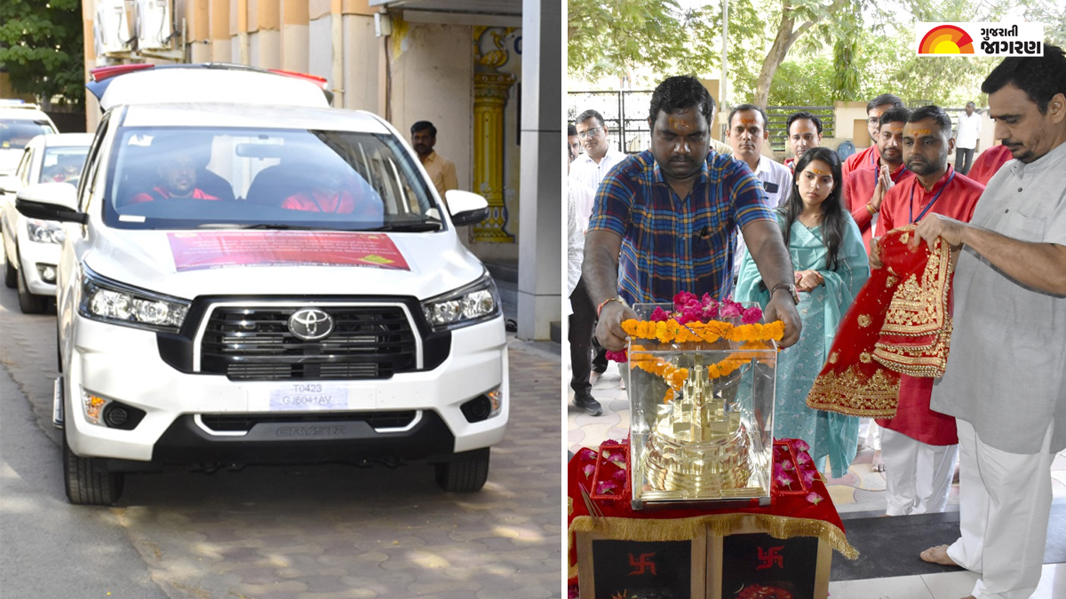 પાલનપુર ખાતેથી કલેક્ટર વરૂણ બરનવાલે મેરુ યંત્રની પૂજા કરી ચારધામ ...