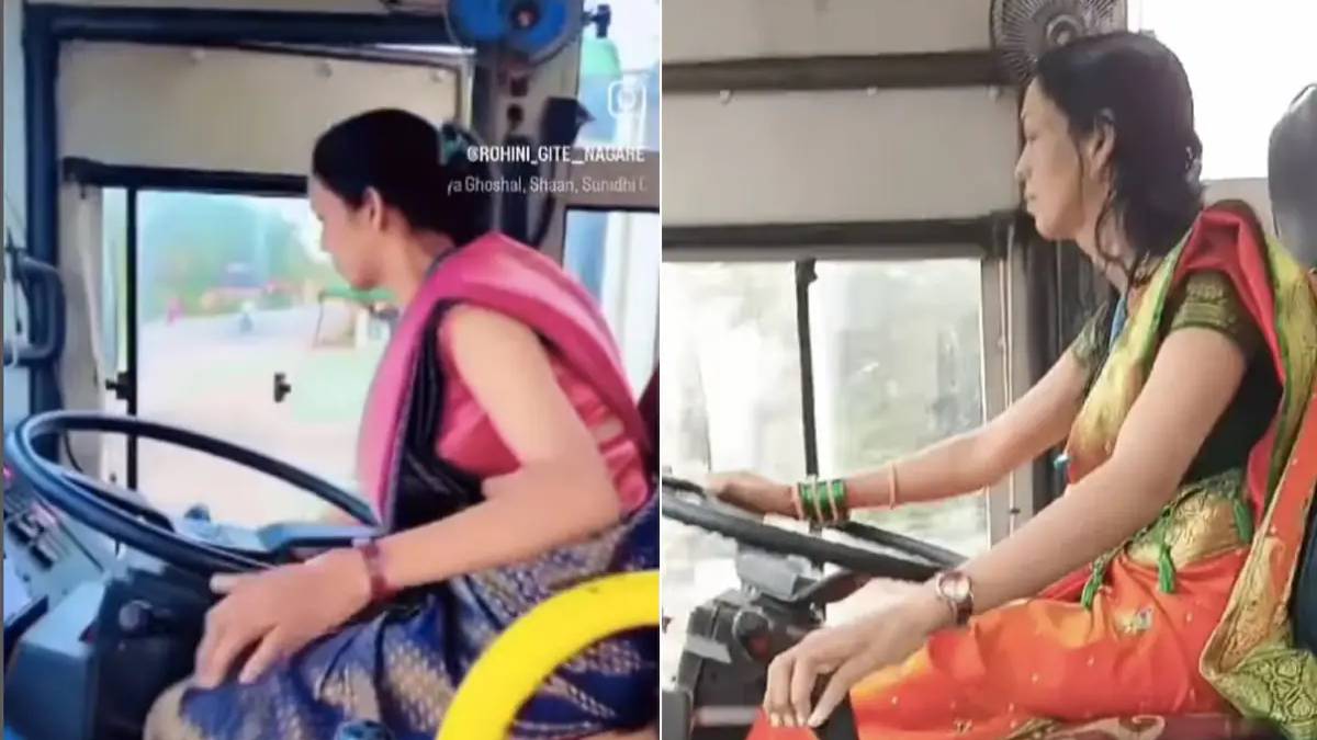 OMG! સાડી પહેરીને આ મહિલા પુરપાટ દોડાવી રહી છે બસ, સોશિયલ મીડિયામાં ...