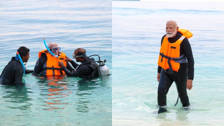 PM Modi Photos: પીએમ મોદીએ લક્ષદ્વીપમાં કર્યું સ્નોર્કલિંગ, શેર કરી ...