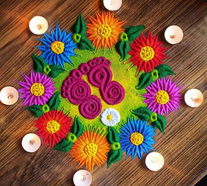Navratri Rangoli Designs: નવરાત્રીના ખાસ અવસરે જૂની બંગડીઓ અને બોટલ ...