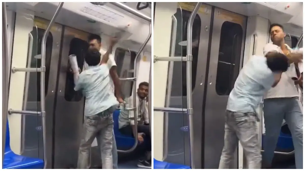 Delhi Metroમાં બે યુવકો વચ્ચે થઇ ઝપાઝપી, વીડિયો થયો વાયરલ - Two youths ...