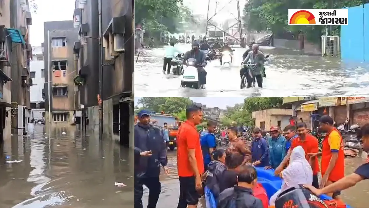 Surat Heavy Rain: સુરતના રસ્તાઓ પર ફરી રહી છે બોટ, એક ગર્ભવતી મહિલાનું ...