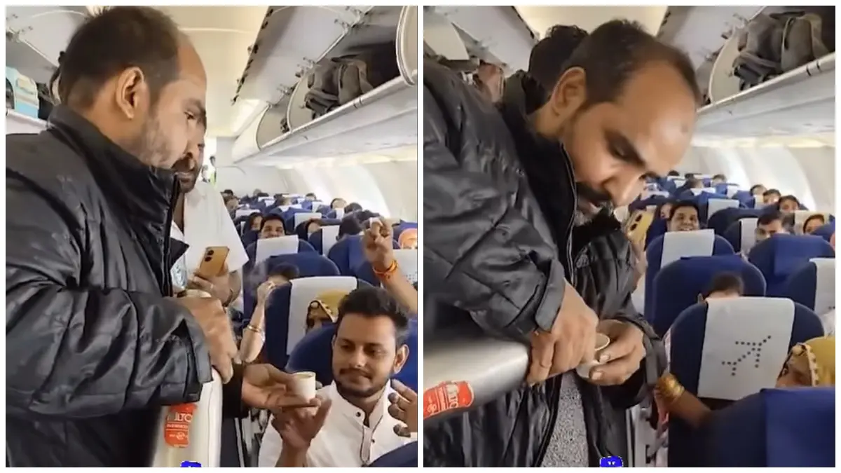 જમીનથી હજારો ફૂટ ઉપર ઉડતા પ્લેનમાં પેસેન્જરે ચા વેચવાનું શરૂ કર્યું ...
