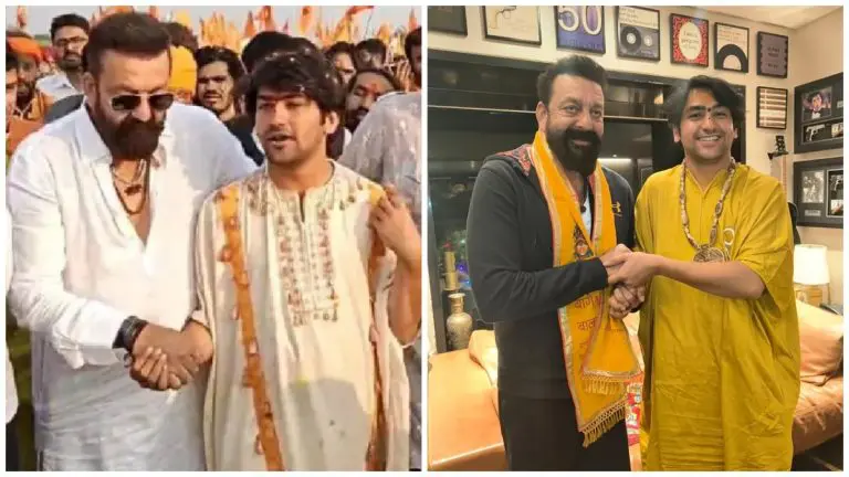 Sanjay Dutt ના ઘરે પહોંચ્યા બાબા બાગેશ્વર, ગુરુને જોઈને સંજય દત્ત થયો ...