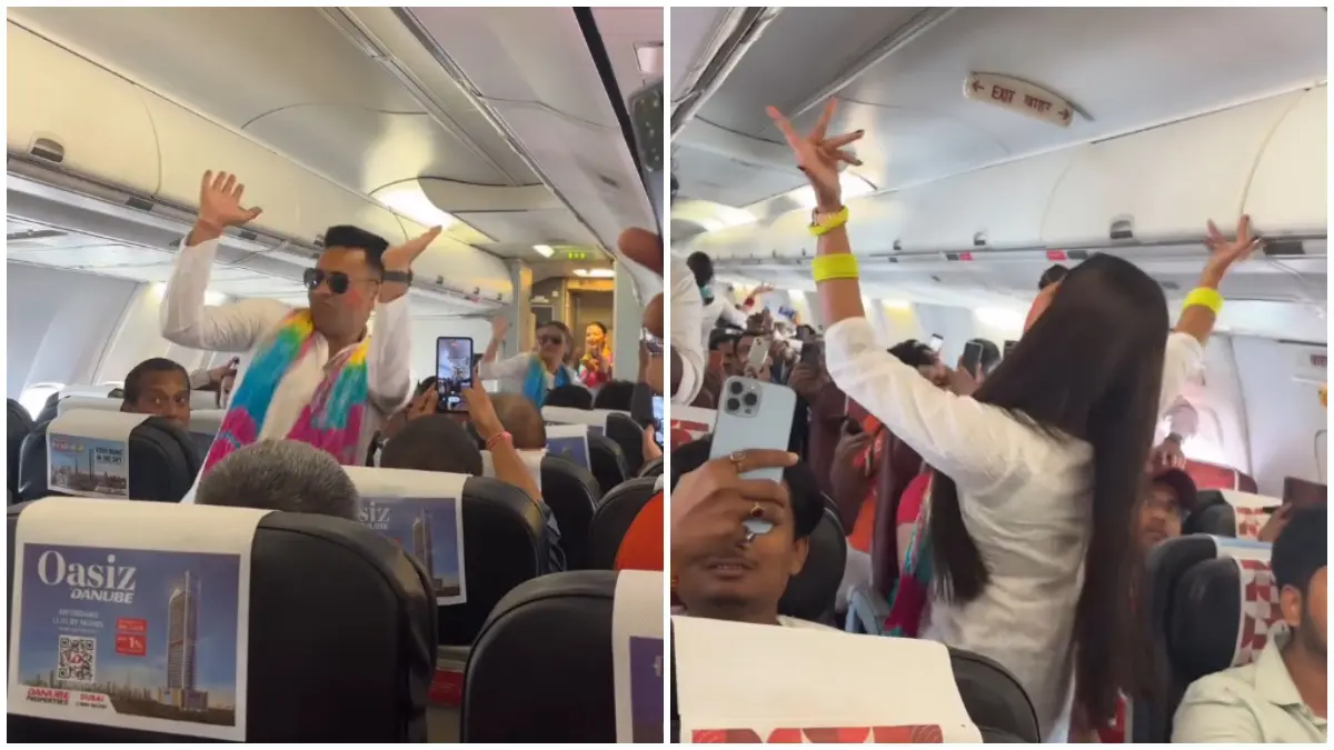 SpiceJet Holi Celebration: બલમ પિચકારી… પર ફ્લાઈટમાં ઝુમ્યા ક્રૂ ...