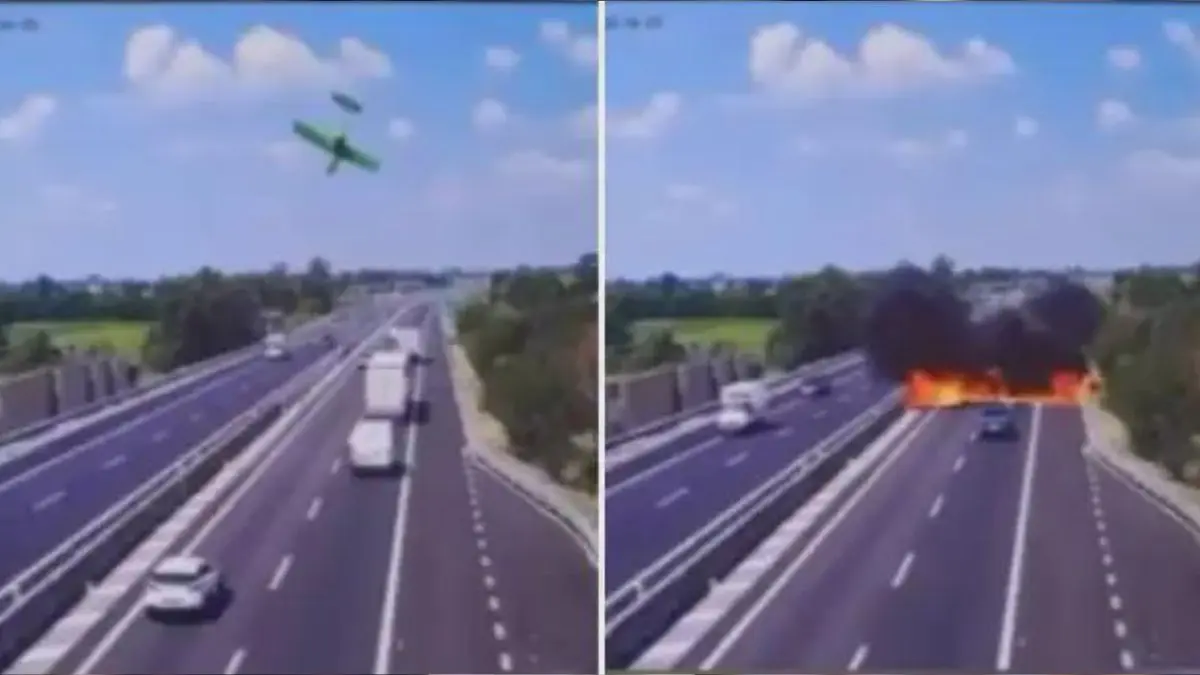 Italy Plane Crash: ઇટાલીમાં ફરી એક વિમાન દુર્ઘટના, રસ્તા પર દોડતા વાહનો ...