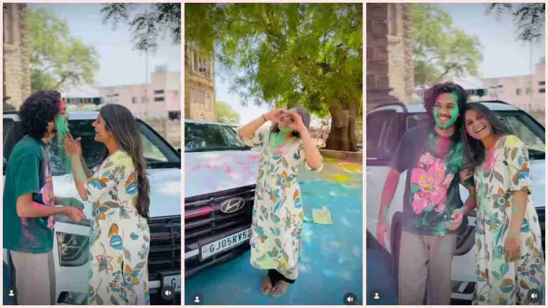 સિંગર આરતી સાંગાણી અને દેવાંગ ગોહેલની 'પહેલી હોળી': વિવાદો વચ્ચે કપલે ...