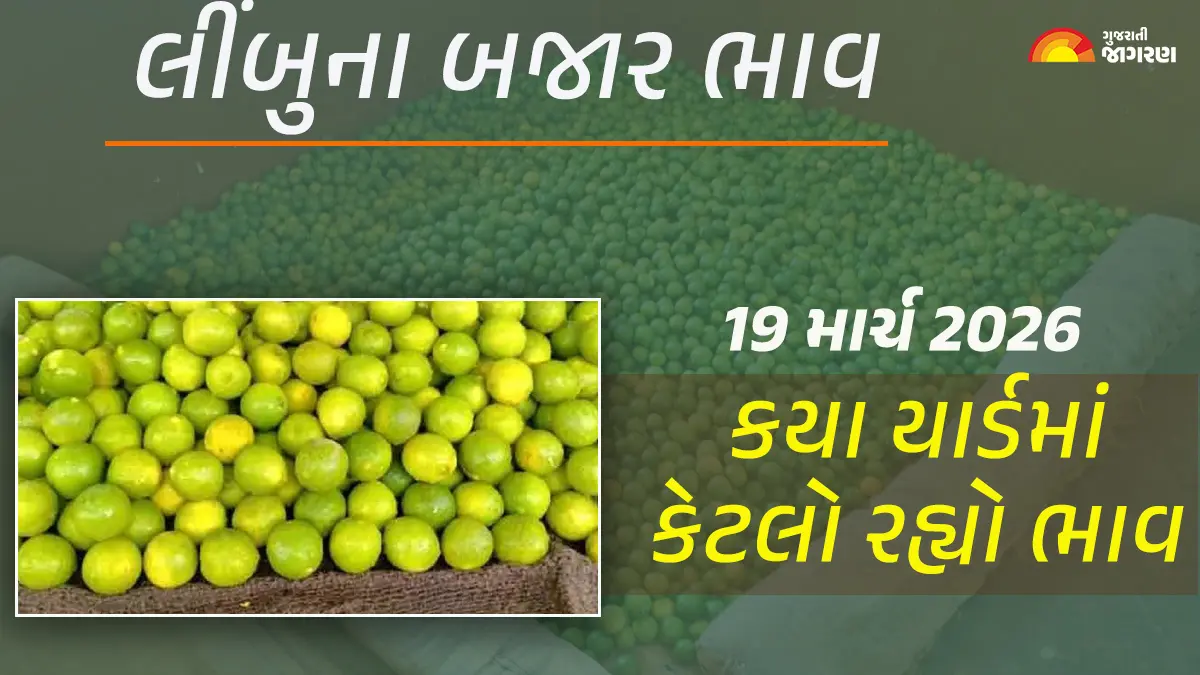 લીંબુ ના બજાર ભાવ આજના ગુજરાત 19 March 2026 | લીંબુ ના બજાર ભાવ | Lemon ...