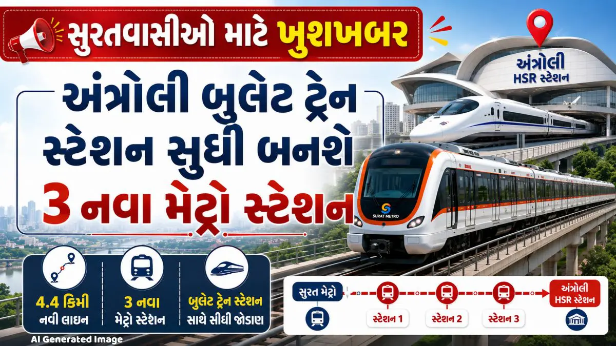 Surat Metro: સુરત મેટ્રો હવે સીધી બુલેટ ટ્રેન સાથે જોડાશે, અંત્રોલી HSR ...